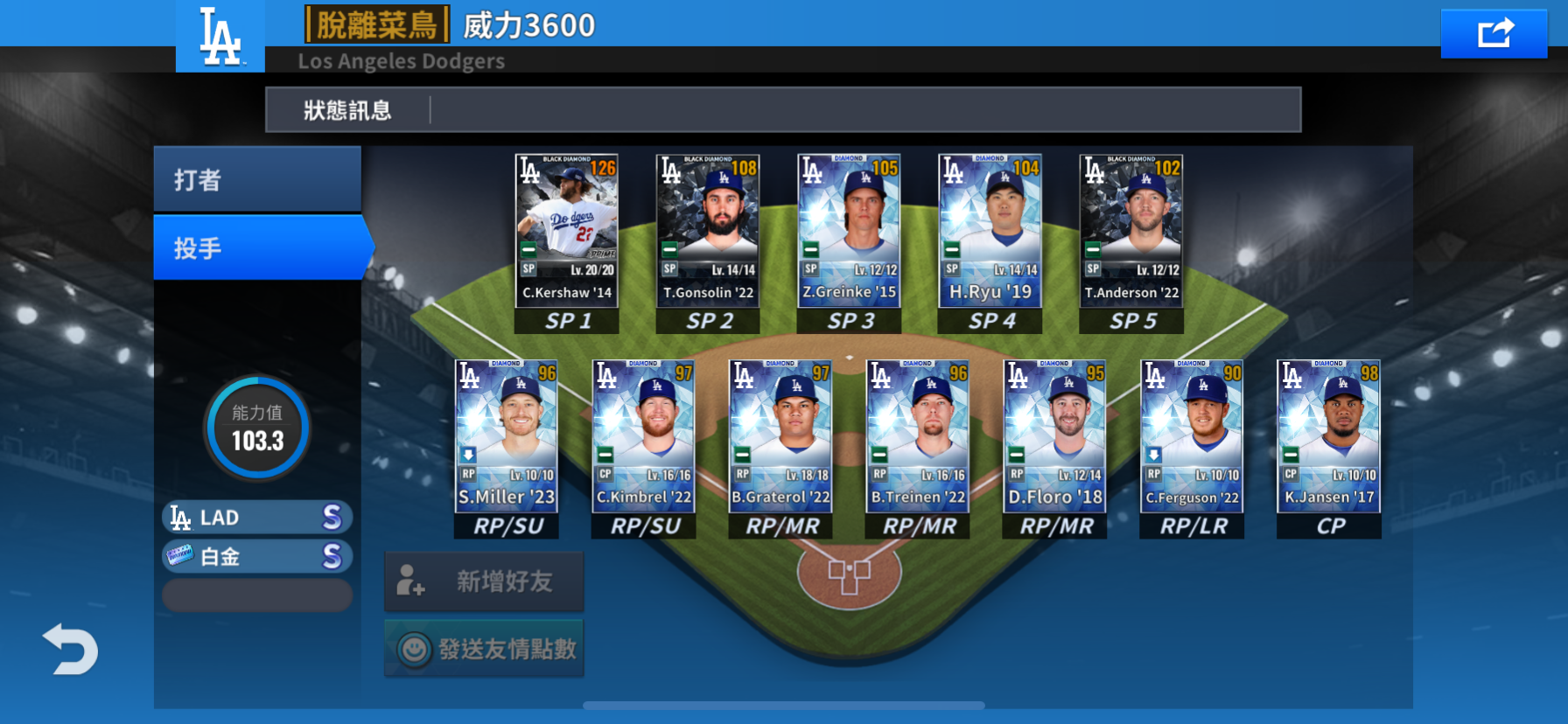 MLB：9局職棒23帳號-【103等】道奇-8591寶物交易網