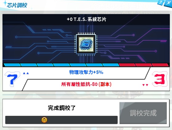 T.E.S系統芯片 +7 物理攻擊 % / -屬抗 買封-8591寶物交易